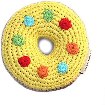 Amazon.com: Cheengoo Organic Bamboo Crocheted Chocolate Donut Rattle ...
