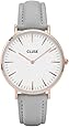 Cluse Damen-Armbanduhr Analog Quarz Leder Grau CL18015: Cluse: Amazon ...