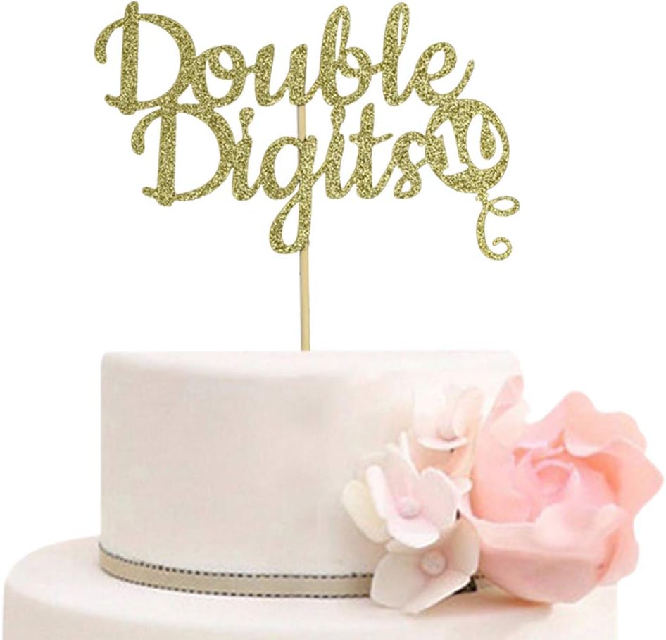 XIUHUBA Double Digits Cake Topper for 10th Anniversary Birthday Party ...