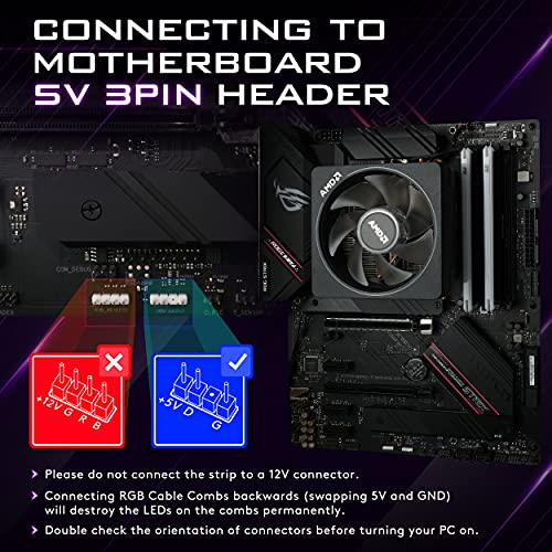 EZDIY-FAB RGB Cable Comb - 2X 24-Pin and 6X 8-Pin,RGB LED Combs for ...