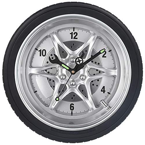 Tire Rim Clock w/ Luminous Wrench – WackyDecor