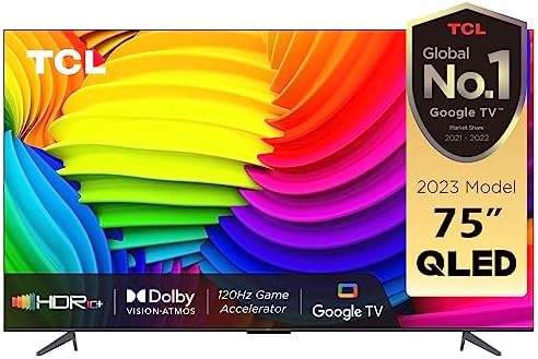 TCL 75 Inch TV 4K QLED Smart TV Quantum Dot Technology Dolby Vision Atmos HDR 10+ Game Master ...