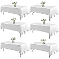 Amazon.com: WIGENIUS 6 Pack White Table Cloth Rectangle Tablecloths ...