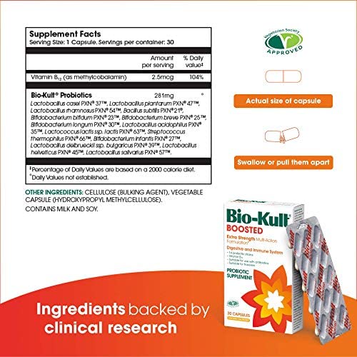 Bio-Kult Boosted Gut Health Probiotic Supplement,14 Strains, Probiotics ...