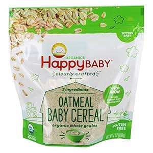 Happy Baby Organic Clearly Crafted Cereal Whole Grain Oatmeal, 7 Ounce ...