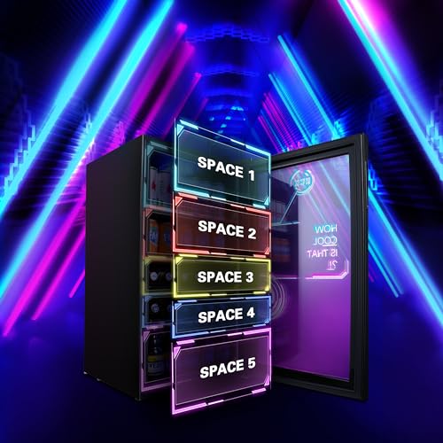 Mua HCK Gaming Mini Fridge 126 Can, Gaming Fridge with Cyberpubk RGB ...