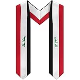 Amazon.com: Generic Graduation Stole America Iraq Iraqi Flag Shawl Sash ...