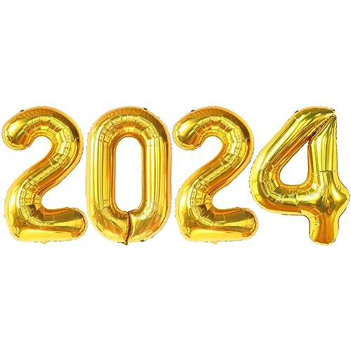 KatchOn, Giant 42 Inch Gold 2024 Balloons Number - New Years ...
