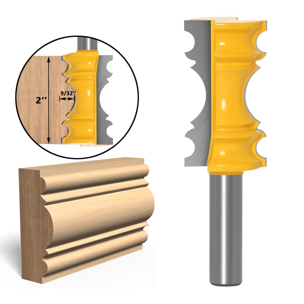 Mesee Crown Molding Router Bit, 1/2 Inch Shank Chair Rail Molding ...