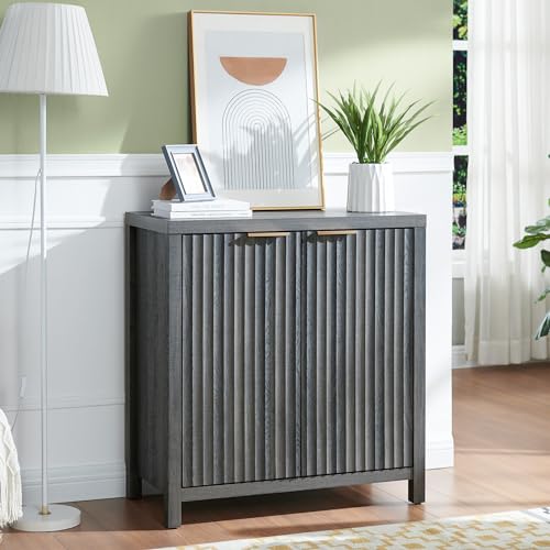 OAKHAM HOME Oxford Storage Cabinet Fluted Sideboard Buffet Cabinet with ...