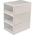 Amazon.com: Gloreen 12 L Plastic Stackable Storage Drawers, 3 Pack Desktop Drawer Box : Home ...
