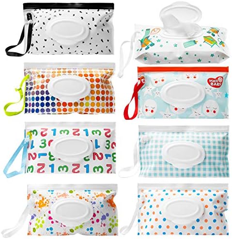 8 Pcs Portable Wet Wipe Pouch Container, Reusable and Refillable Wet ...