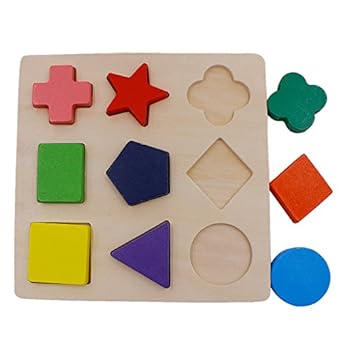 GYBBER&MUMU Wooden Preschool Colorful Shape Puzzle - Epic Kids Toys