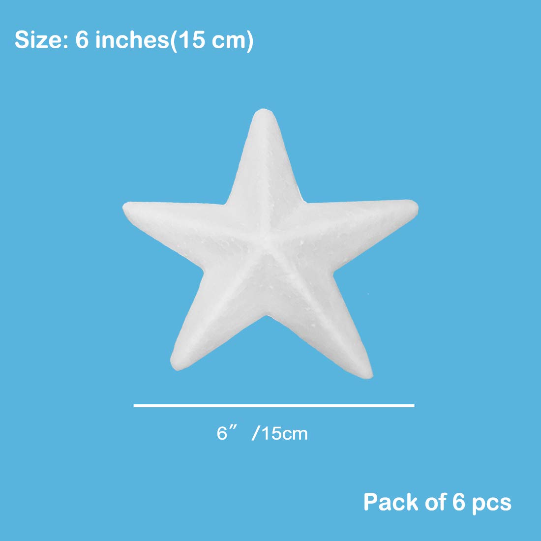 ACTENLY Craft Foam Stars (6 Piece) Star-Shaped Polystyrene Foam For ...