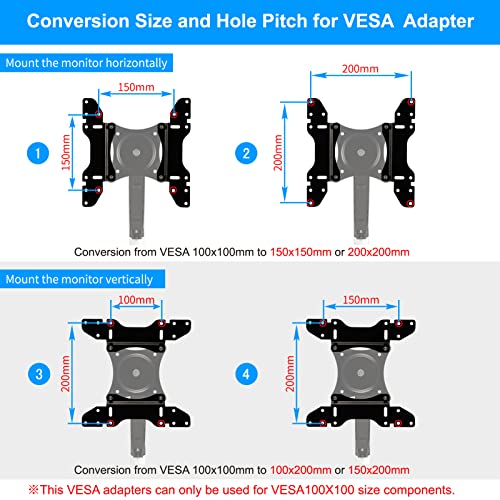 Vesa Adapter AQQEF Universal Vesa Extender, Monitor Mount Adapter Kit ...