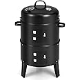 Amazon.com: Giantex 3-in-1 Outdoor Smoker Grill, Portable Charcoal BBQ ...