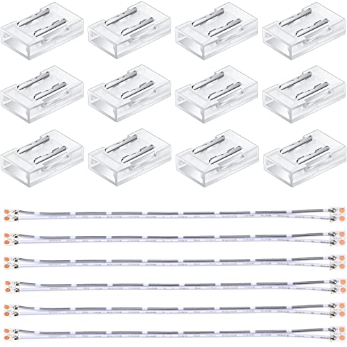 Flutesan 18 Pieces Cob LED Light Strip Connector 8 mm 2 Pin LED Kit ...