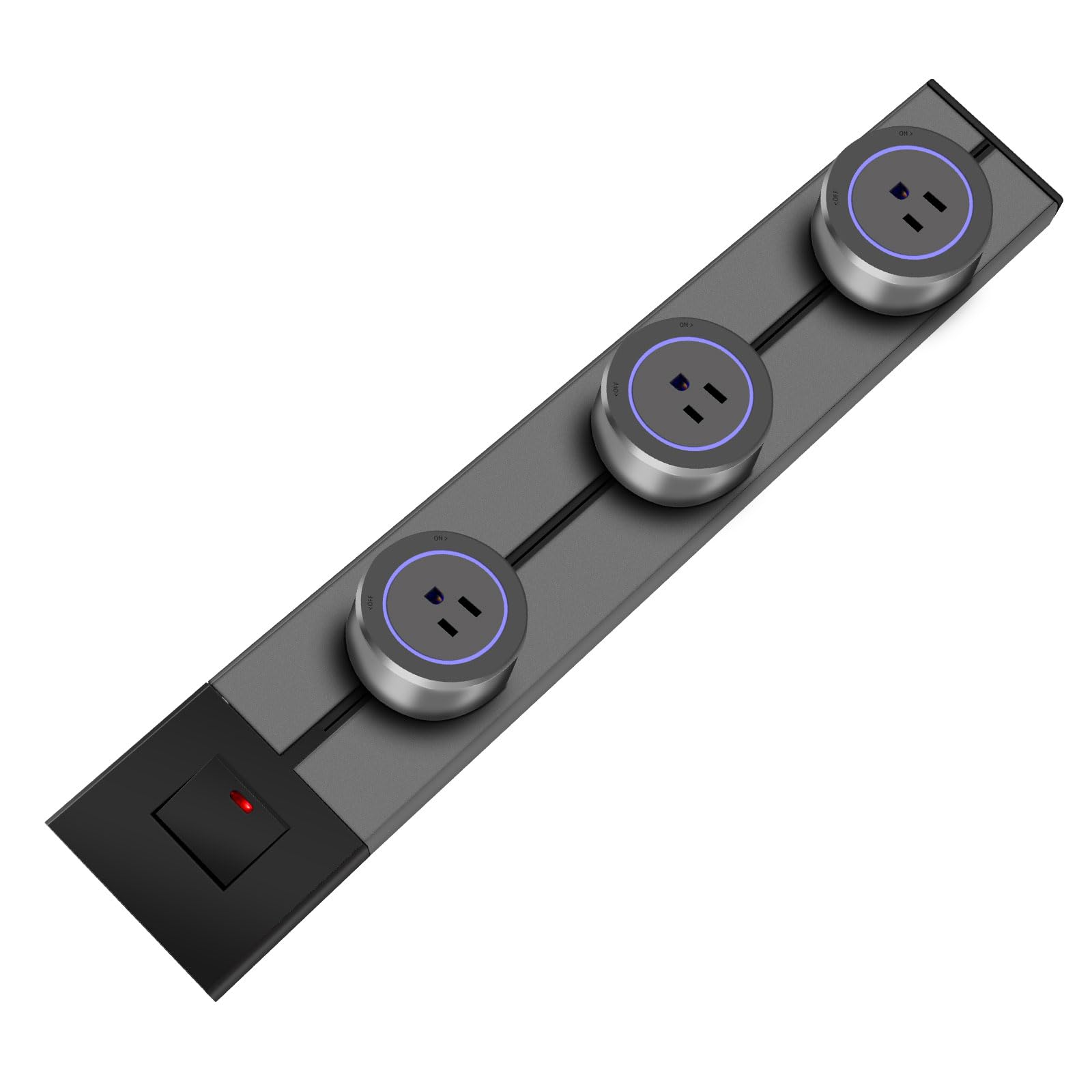 Power Outlet Strip, Power Strip with Switch Control, 19.68 inch Track ...