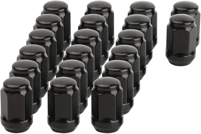 1/2-20 Black Wheel Lug Nuts, Dynofit 20pcs 1/2x20 Hex 60 Degree Steel Conical Lugnuts for ...