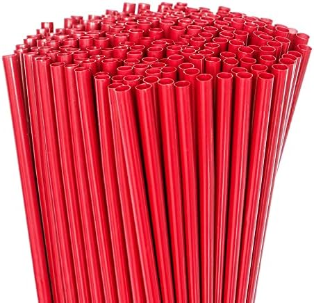 (250, Red) - 25cm Drinking Straws (250 Straws) (25cm x 0.7cm ) (RED ...