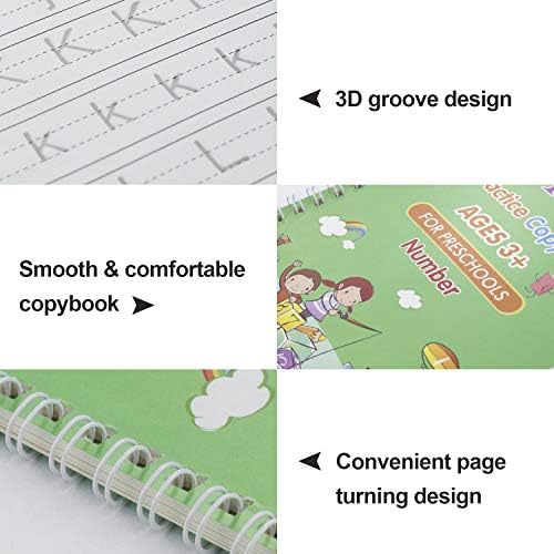 4 Pack English Practice Copybook, Magic Calligraphy Copybooks That Can ...