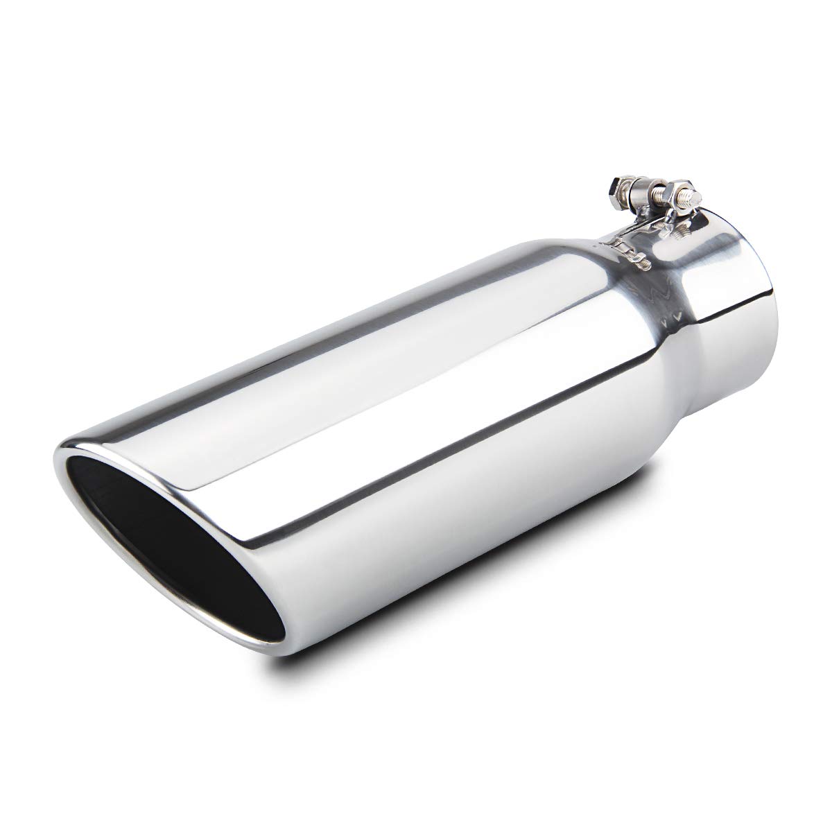 LCGP 3 Inch Inlet Exhaust Tip,3" x 4" x 12",Bolt On Stainless Steel ...