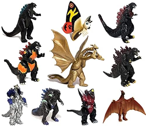 TwCare Set of 10 Godzilla Toys, Movable Joint Action Figures, King of The Monsters vs Kong Mini ...