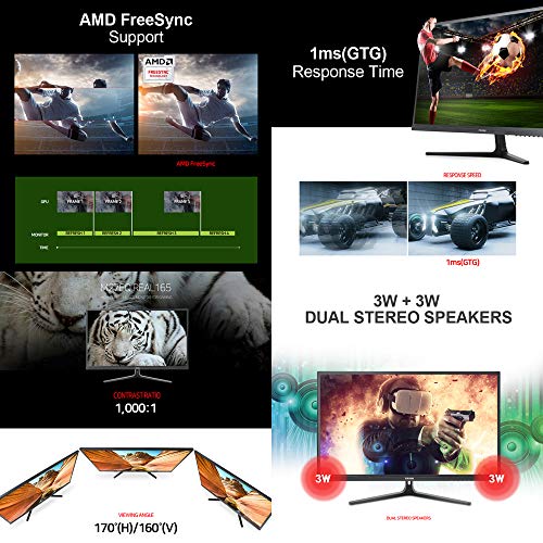 Prism 27 inch Real 165Hz (DP1.2) 144Hz (HDMI2.0) 1ms 1440p WQHD LED ...