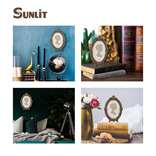 Sunlit Vintage Picture Frame 5x7 Inch, Oval Antique Photo Frames With ...