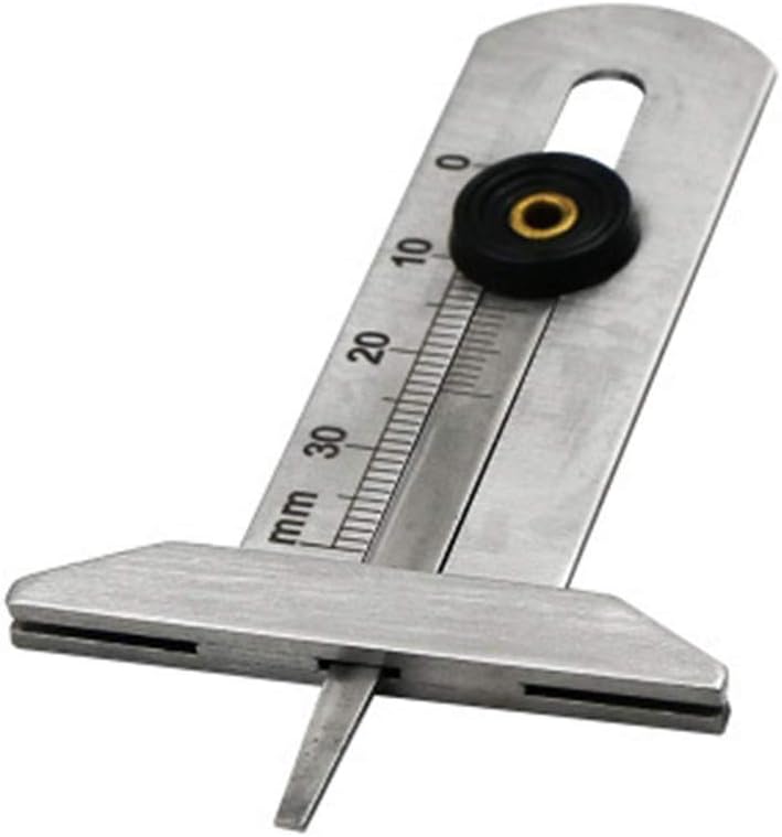 Tyre Depth Gauge, 0-30mm Stainless Steel Tread Depth Gauge Portable ...