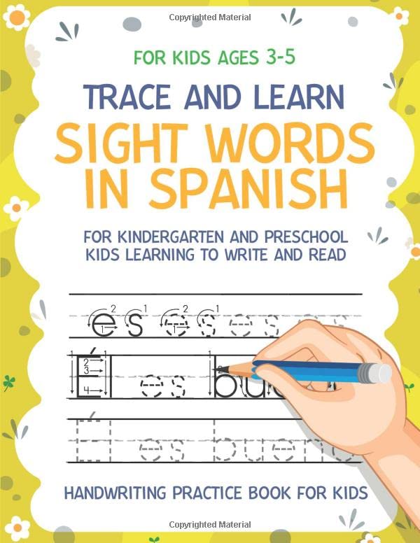 Trace and Learn Sight Words in Spanish for Kindergarten and Preschool ...