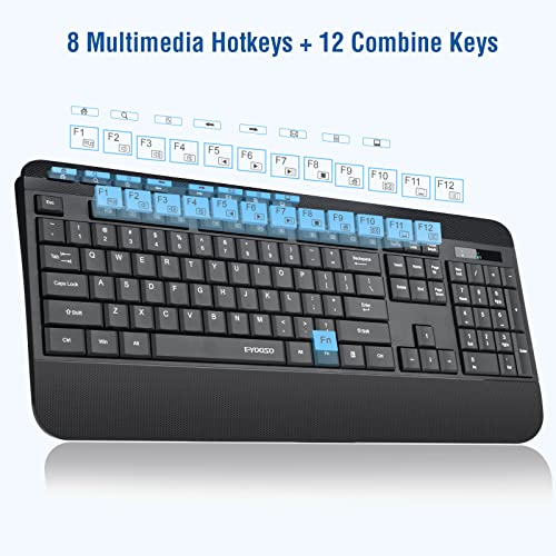 Wireless Keyboard And Mouse Combo E Yooso 18 Months Battery Life Cordless Keyboard 2 4g Full
