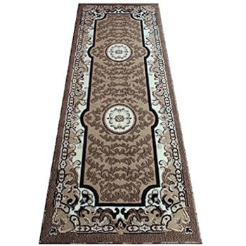 Amazon.com: Traditional Area Rug Runner Beige (32 Inch X 10 Feet): Home ...