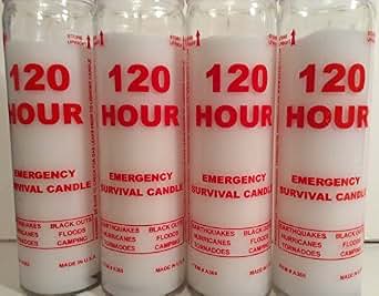 Amazon.com : Lot of 4 - 120 Hour Emergency Survival Candles - Disaster ...