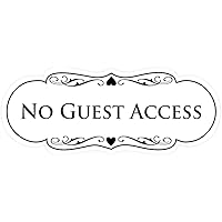Amazon.com : Designer No Guest Access Sign - White - Small : Office ...