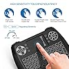 Mini Keyboard Backlit, Jelly Comb Rechargable Wireless Small Keyboard with Touchpad Mouse and ...