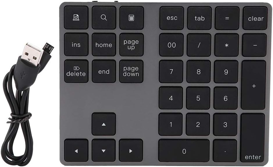 Numeric Keypad – Number Pad, Wireless Bluetooth Numeric Keypad, 34 Keys Number Pad for Laptop ...