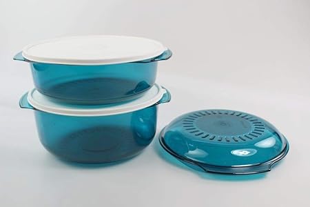 Tupperware Microcook Mikrowelle 3,0 L türkis + 1,75 L + Deckel 35355 ...