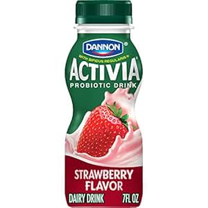 Dannon Activia Yogurt Drink, Strawberry, 7 Ounce Lowfat Probiotic ...
