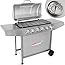FoxHunter Garden Outdoor Portable BBQ Gas Grill Stainless Steel 4 Burner Barbecue Barbeque + 1 ...