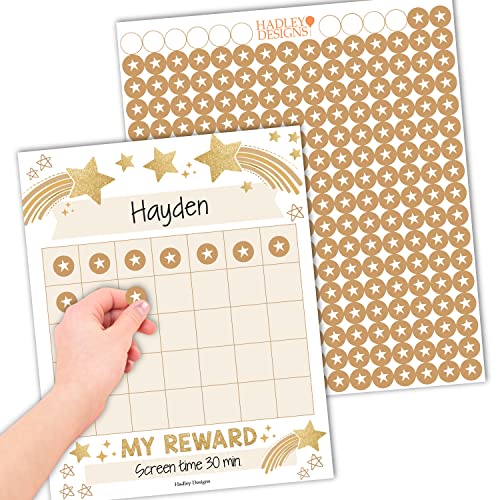 25 Gold Reward Sticker Chart for Kids Behavior Chart for Classroom ...