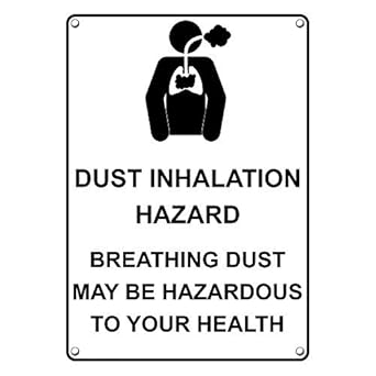 Amazon.com: Weatherproof Plastic Vertical Dust Inhalation Hazard Sign ...