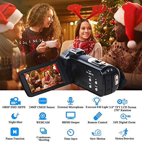 Camcorder Digital Video YouTube Vlogging Camera Recorder Full HD 1080P ...