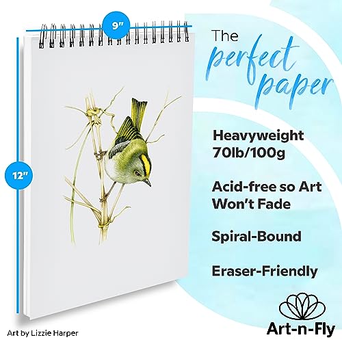 Artists Sketchbook for Drawing 9x12" with Spiral Bound - Smooth Sketch Book for Drawing ...