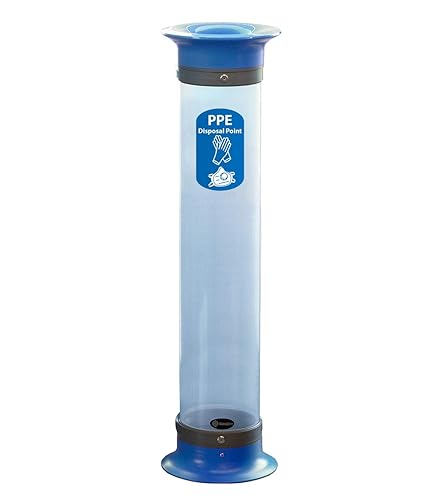Glasdon C Thru 15Q PPE Waste Bin – Blue PPE Collection Tube – 15 Quart ...