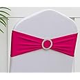 Amazon.com: Gankar 50 Pack Hot Pink Chair Sashes for Wedding, Hot Pink ...