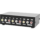 Amazon.com: RCA Switch Box 4 in 3 Out: 4 Way AV Splitter 3 Output with ...