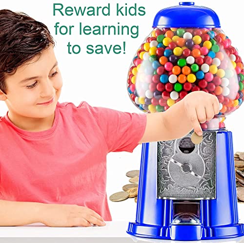 Classic Gumball Machine Coin Operated - 15" - Heavy Duty Metal with ...