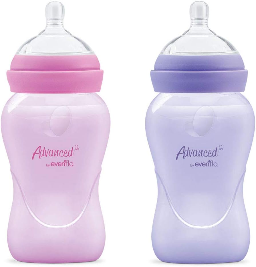 Advanced by Evenflo, Biberones Anticólicos para Niña, 1 Paquete con 2 ...