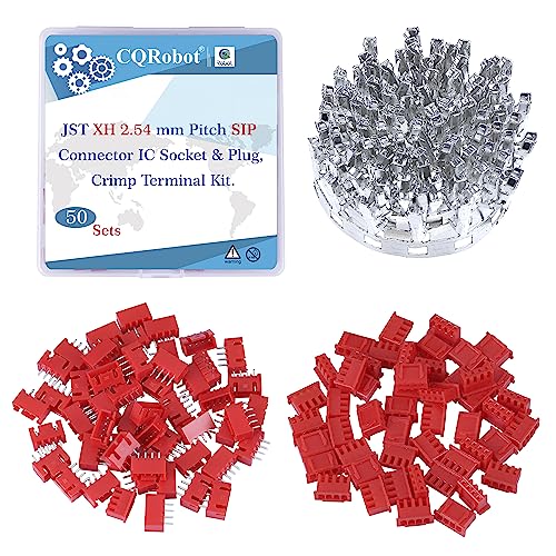 CQRobot 50 Sets/300 Pieces JST XH 2.54 mm Pitch 4-Pin Industrial Integrated Circuit Red IC ...